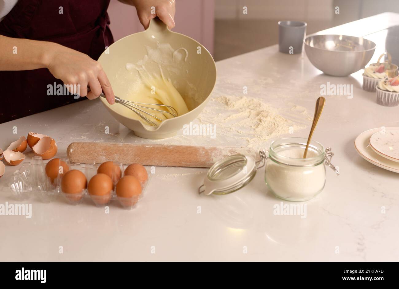 Person mixes ingredients in bowl hi-res stock photography and images ...