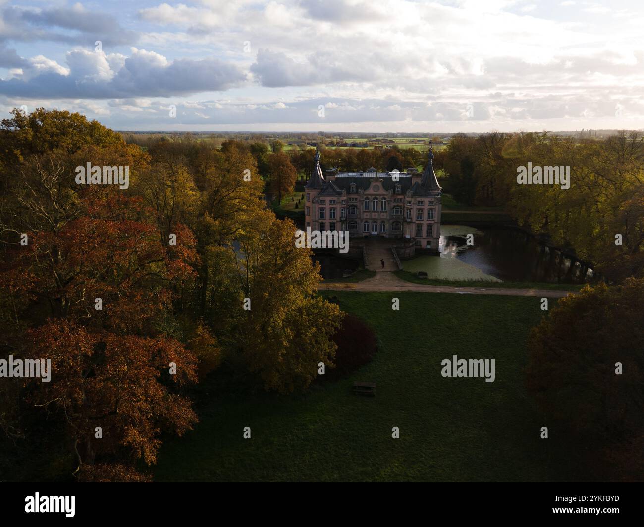 Aerial view of castle Stock Photo - Alamy
