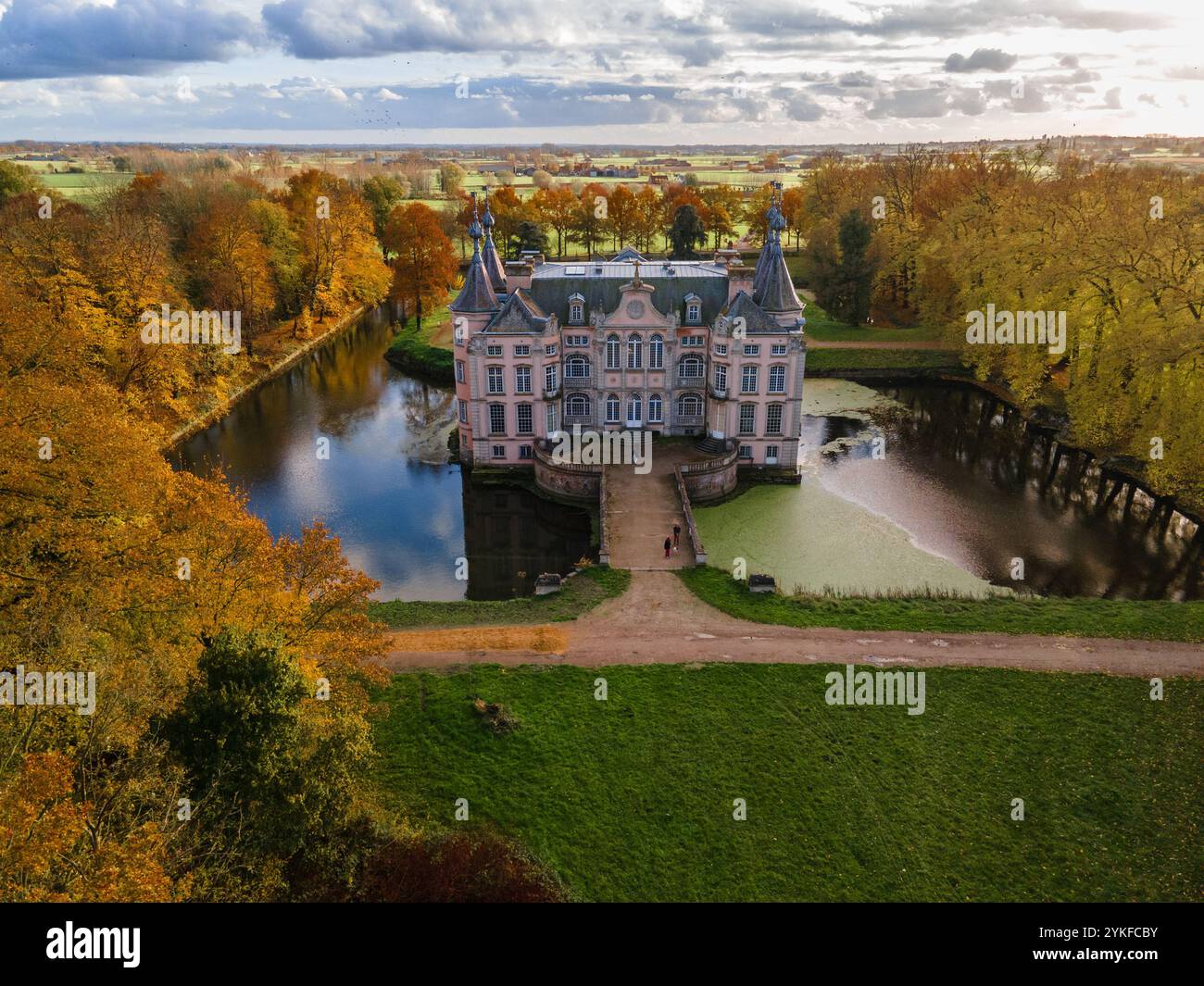 Aerial view of castle Stock Photo - Alamy