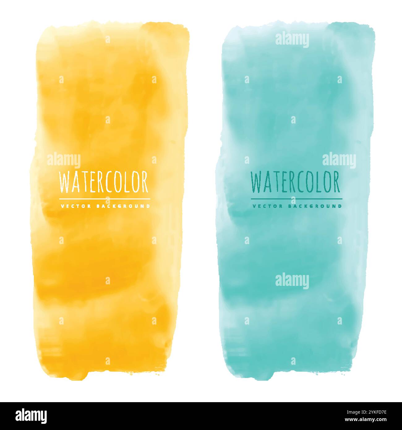 yellow and blue watercolor stain vector banners Stock Vector Image ...