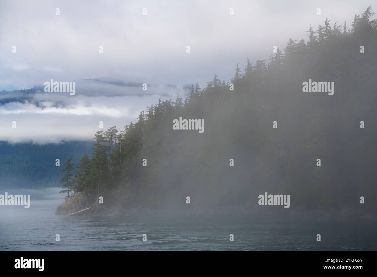 Telegraph Cove morning fog along whale watching excursion, Vancouver ...