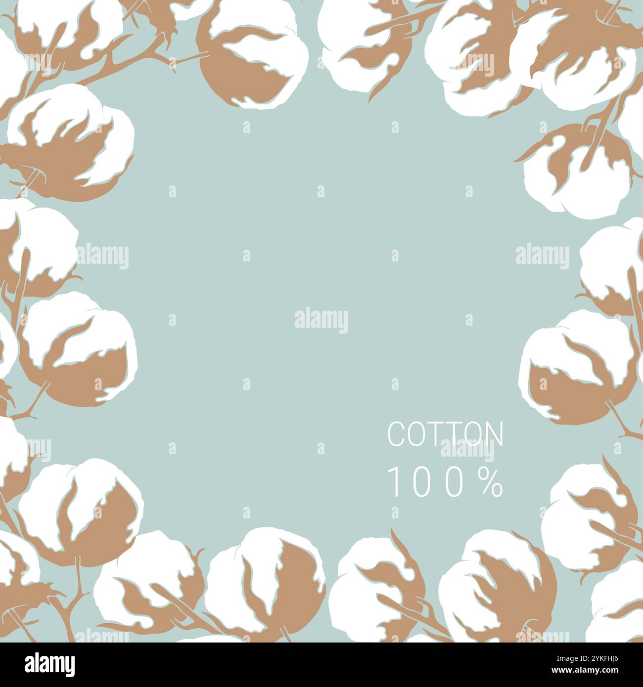 Cotton frame template, backdrop for insert, inscription, packaging ...