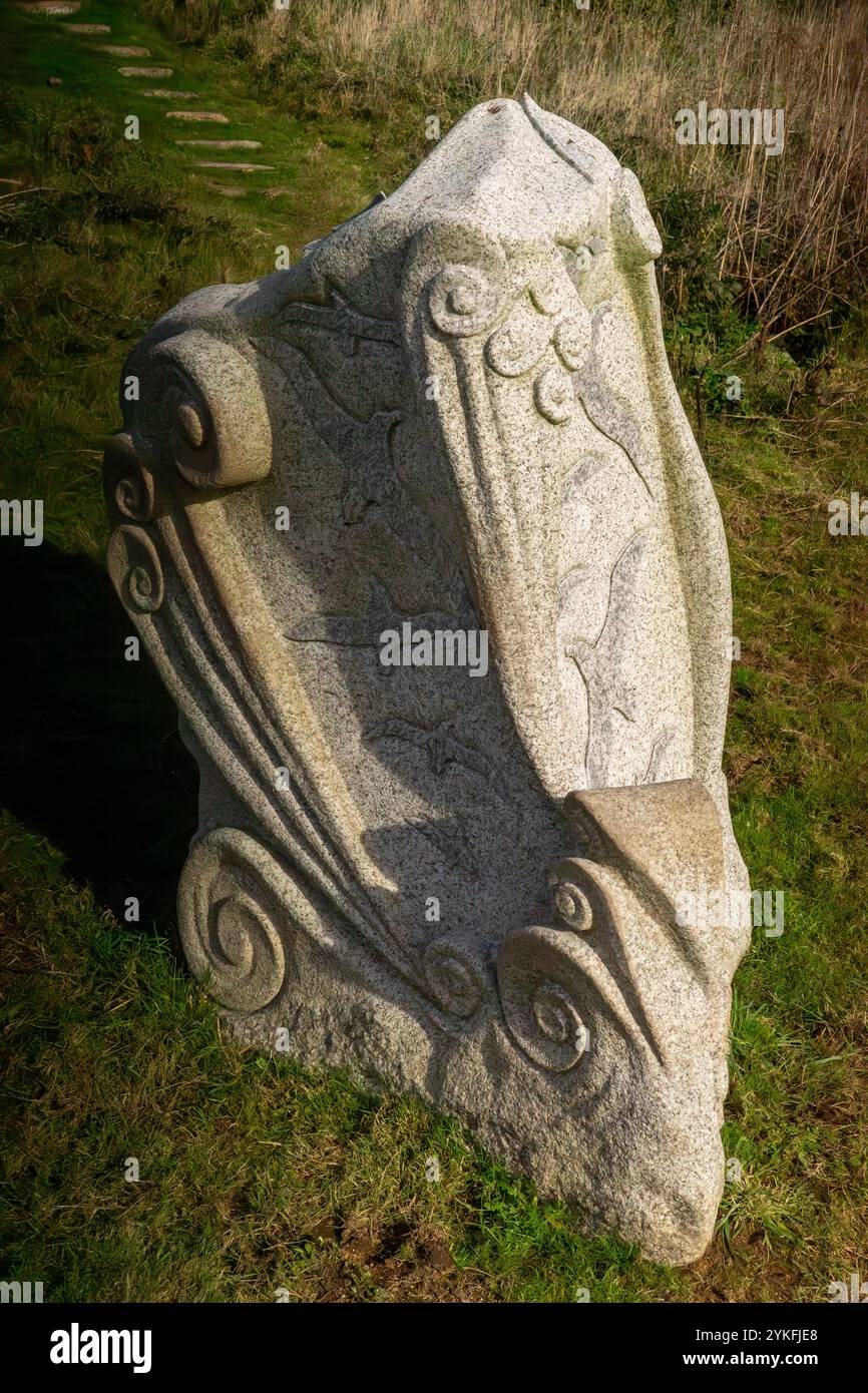 Memorial, created by David Paton, to the lives lost in the Penlee ...