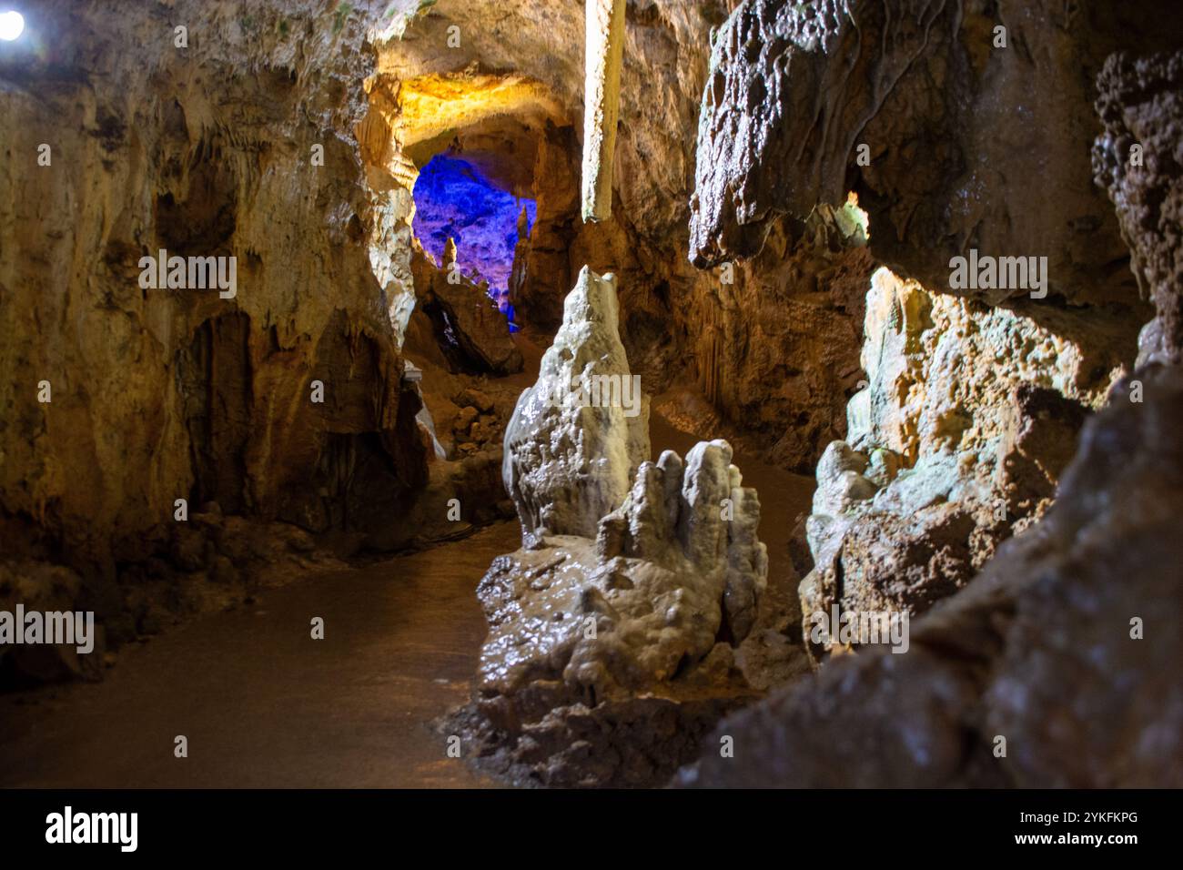 In Bear's cave, swabian Jura, a limestone cave from long ago Stock ...