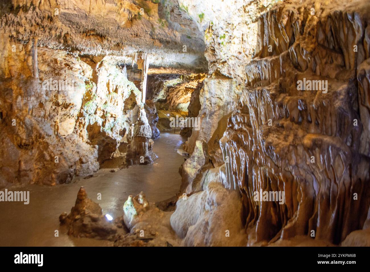 In Bear's cave, swabian Jura, a limestone cave from long ago Stock ...