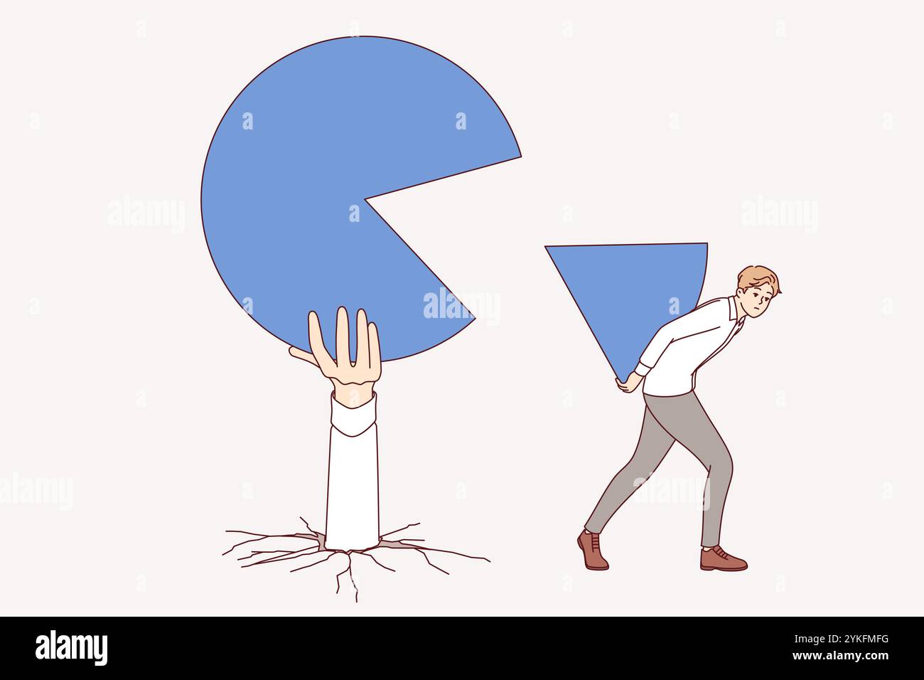 Successful business man taking market share from competitors by taking ...