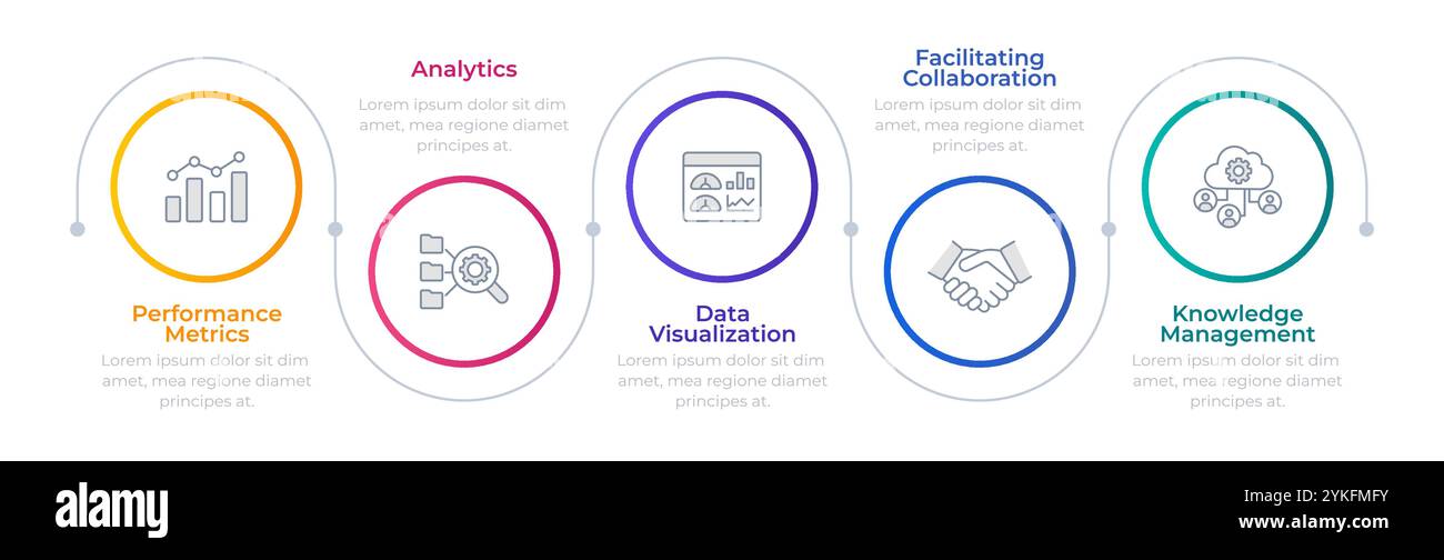 Business metrics monitoring infographic circles Stock Vector Image ...