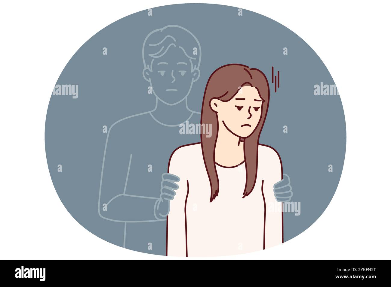Woman hugging father unhappy Stock Vector Images - Alamy