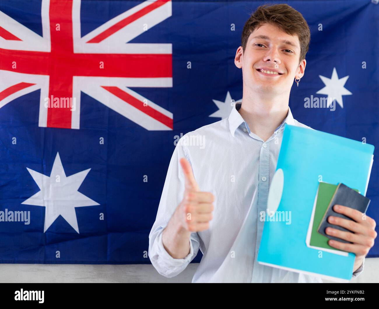 Relocation, immigration and study abroad concept - positive student on ...