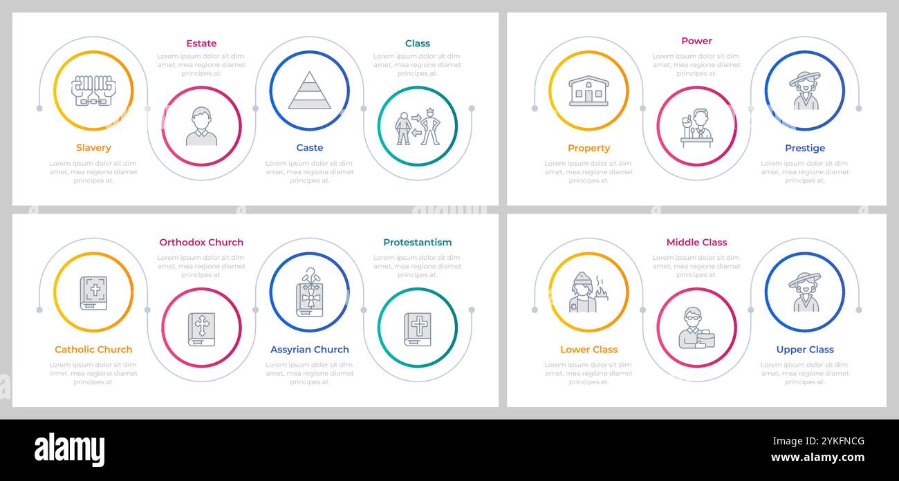 Society stratification infographics circles set Stock Vector Image ...