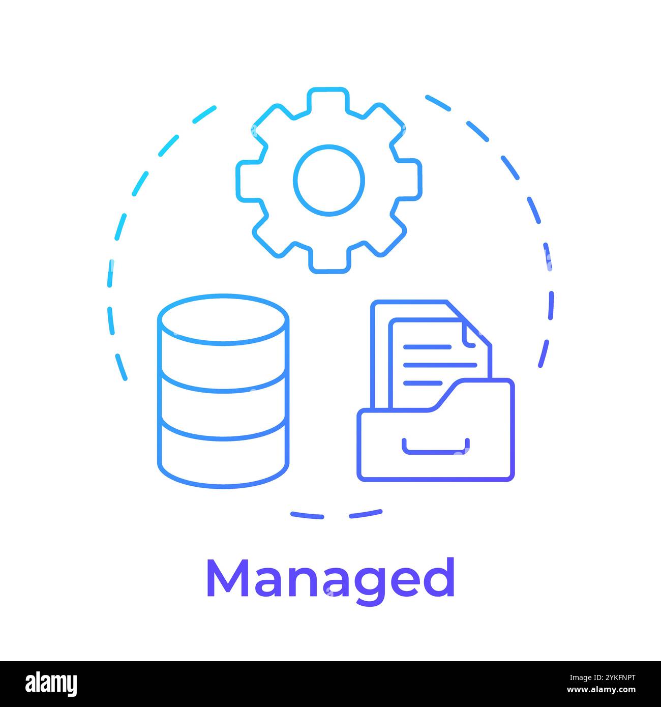 Managed stage blue gradient concept icon Stock Vector Image & Art - Alamy