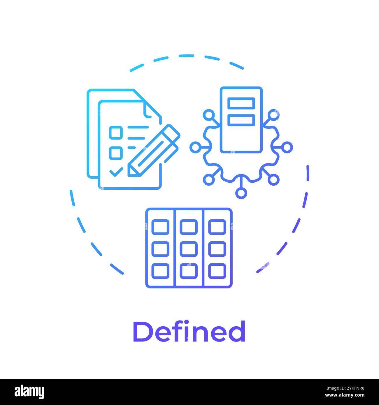 Defined stage blue gradient concept icon Stock Vector Image & Art - Alamy