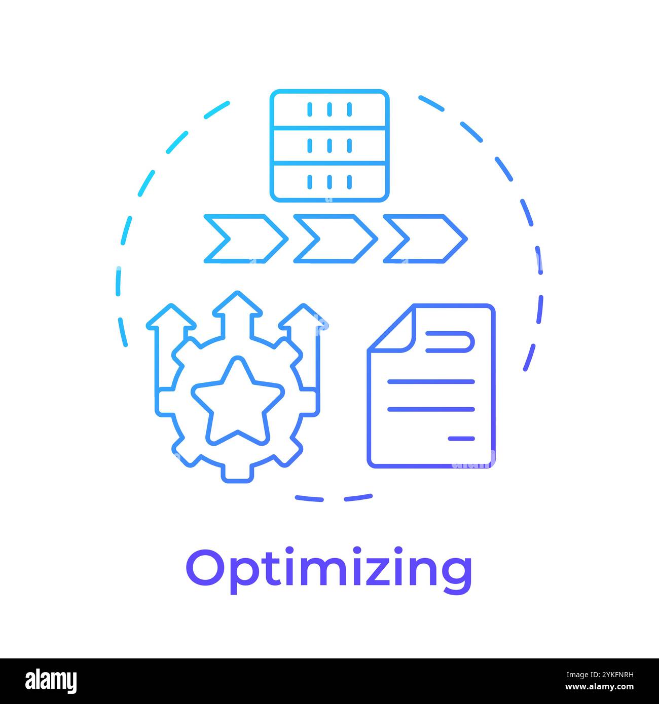 Optimizing stage blue gradient concept icon Stock Vector Image & Art ...