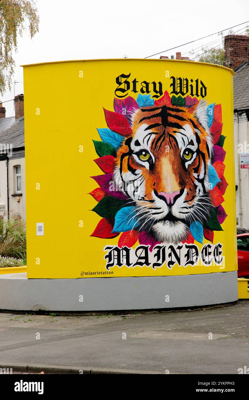 Stay Wild Mural by Miss Rie at Maindee Triangle, Newport, Gwent, South ...