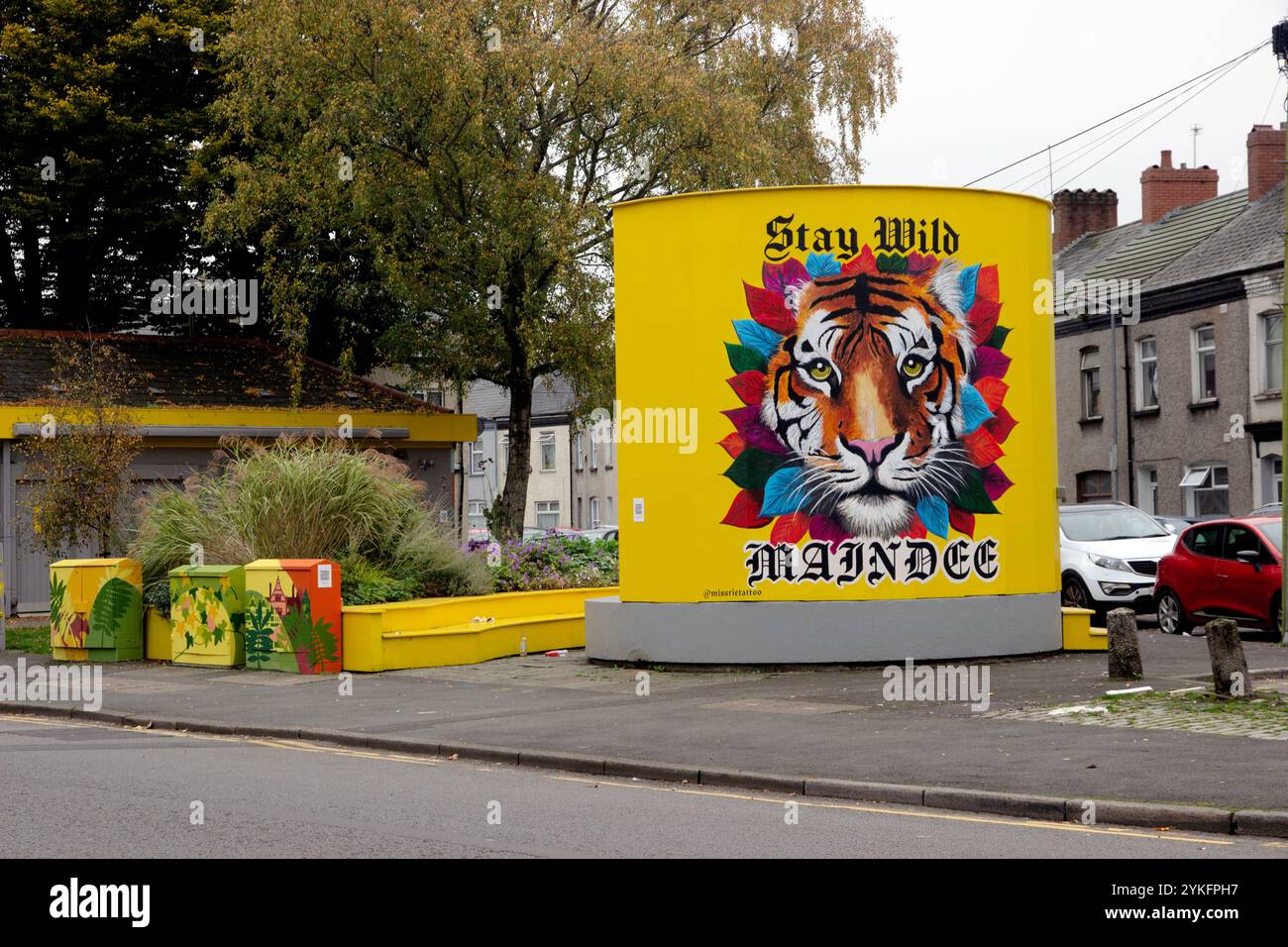 Stay Wild Mural by Miss Rie at Maindee Triangle, Newport, Gwent, South ...