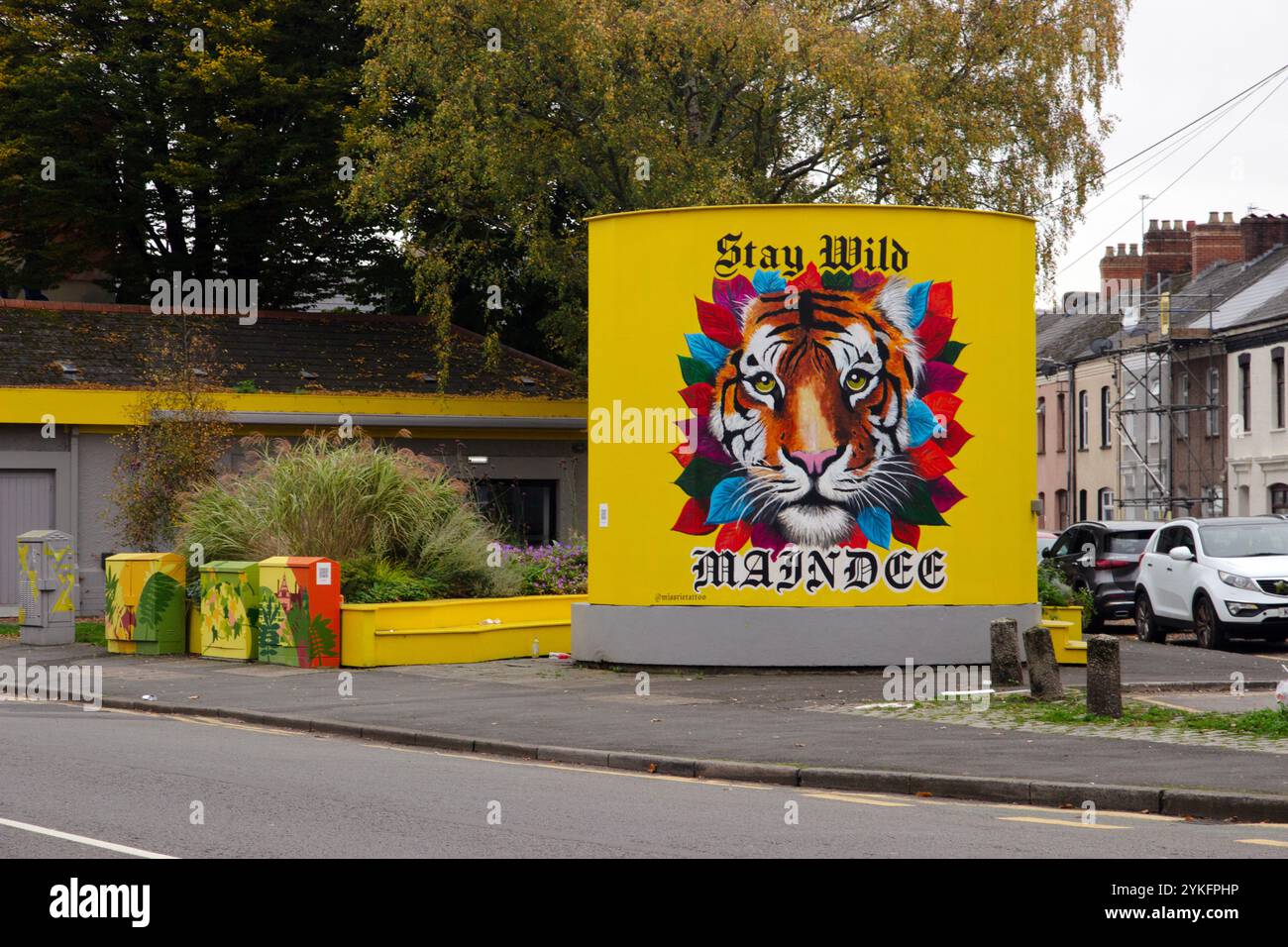 Stay Wild Mural by Miss Rie at Maindee Triangle, Newport, Gwent, South ...