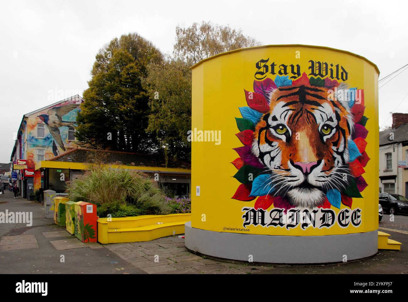 Stay Wild Mural by Miss Rie at Maindee Triangle, Newport, Gwent, South ...