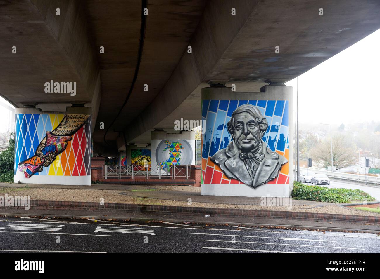 Mural by Paul Shepherd (Walls by Paul) at Harlequin Roundabout, Newport ...