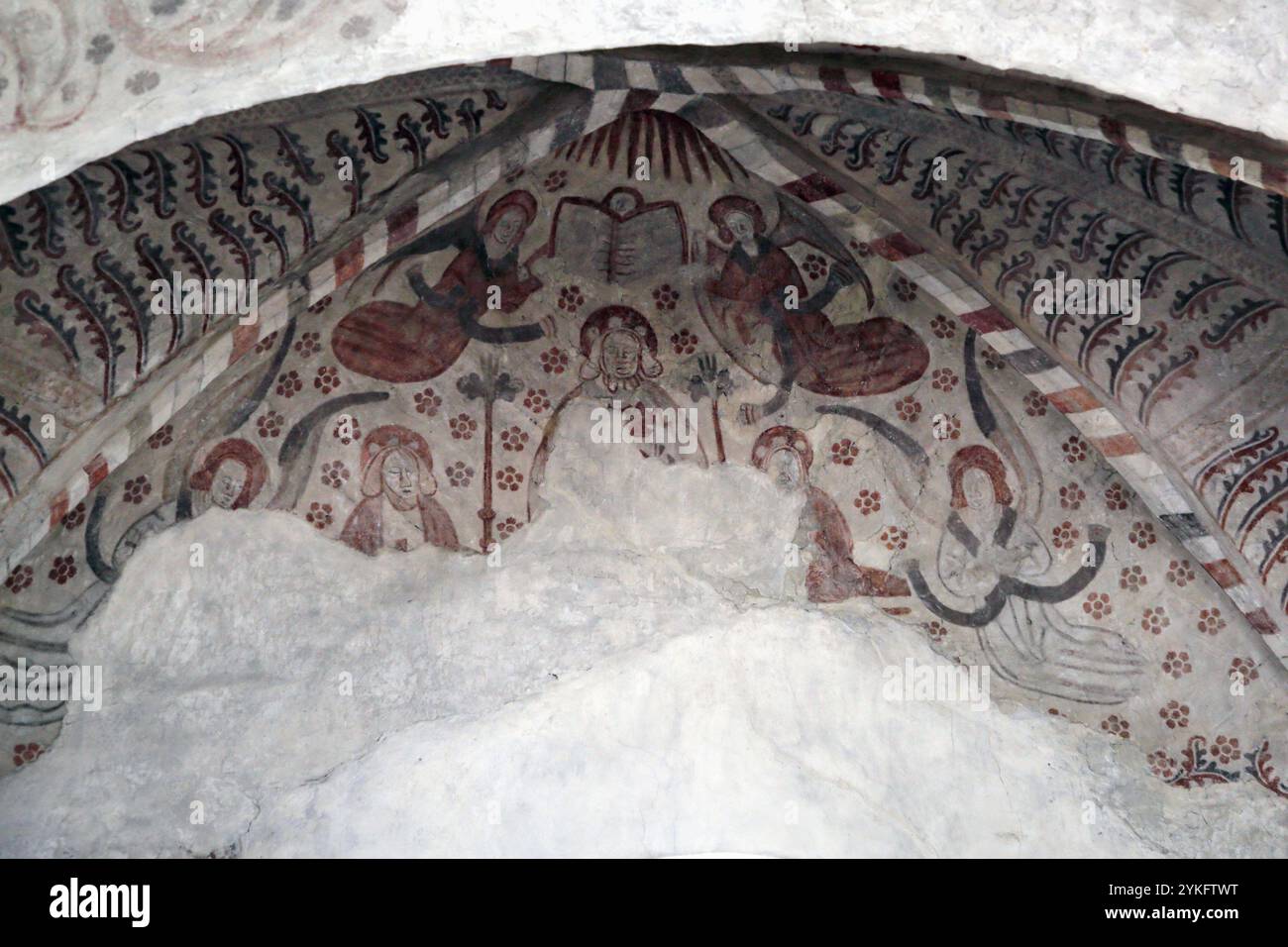 St. Peter's Church, Siuntio, Finland 1460-80. Detail of medieval wall ...