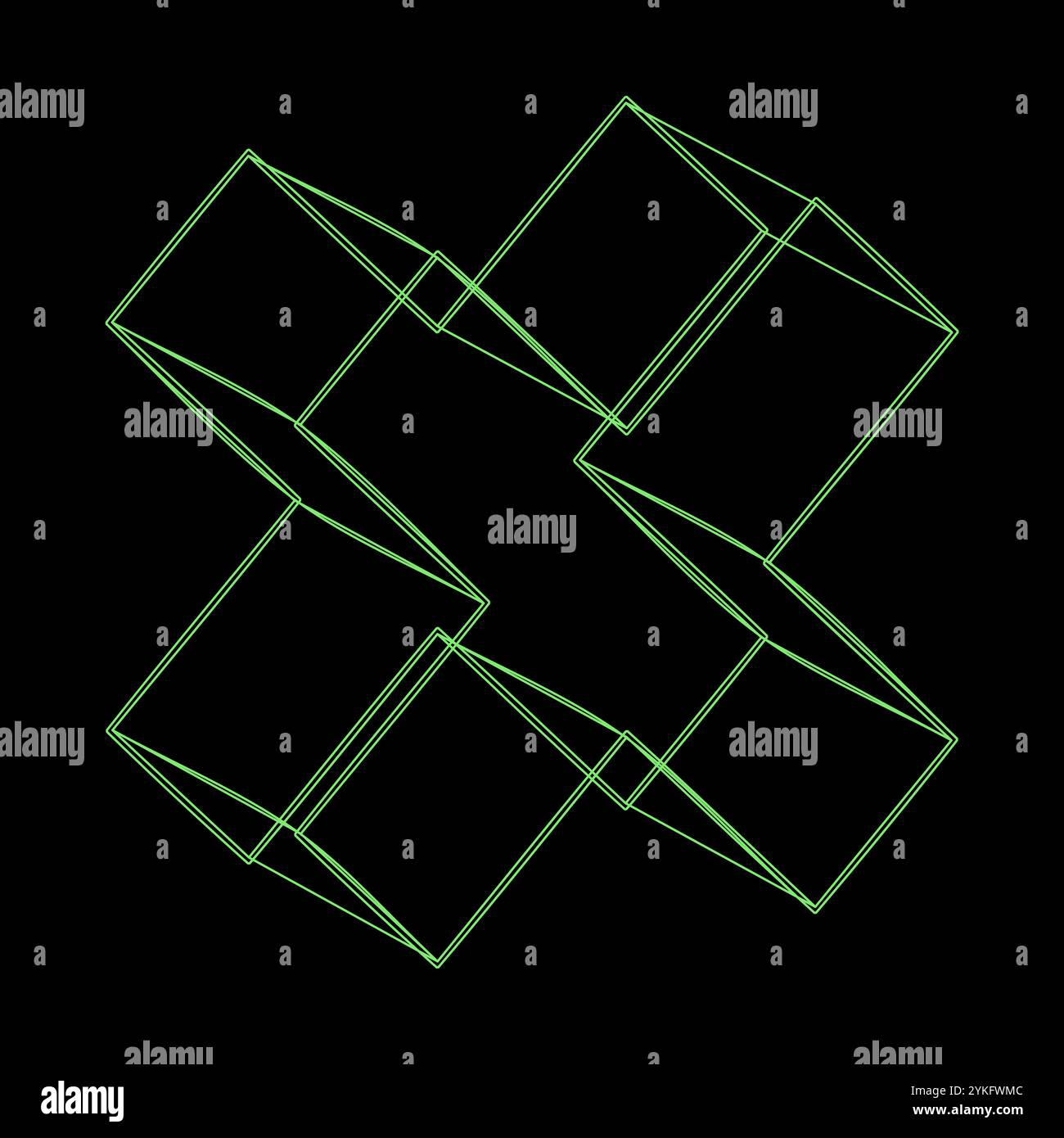 Y2K vector rave psychedelic futuristic object complex shape cross in ...