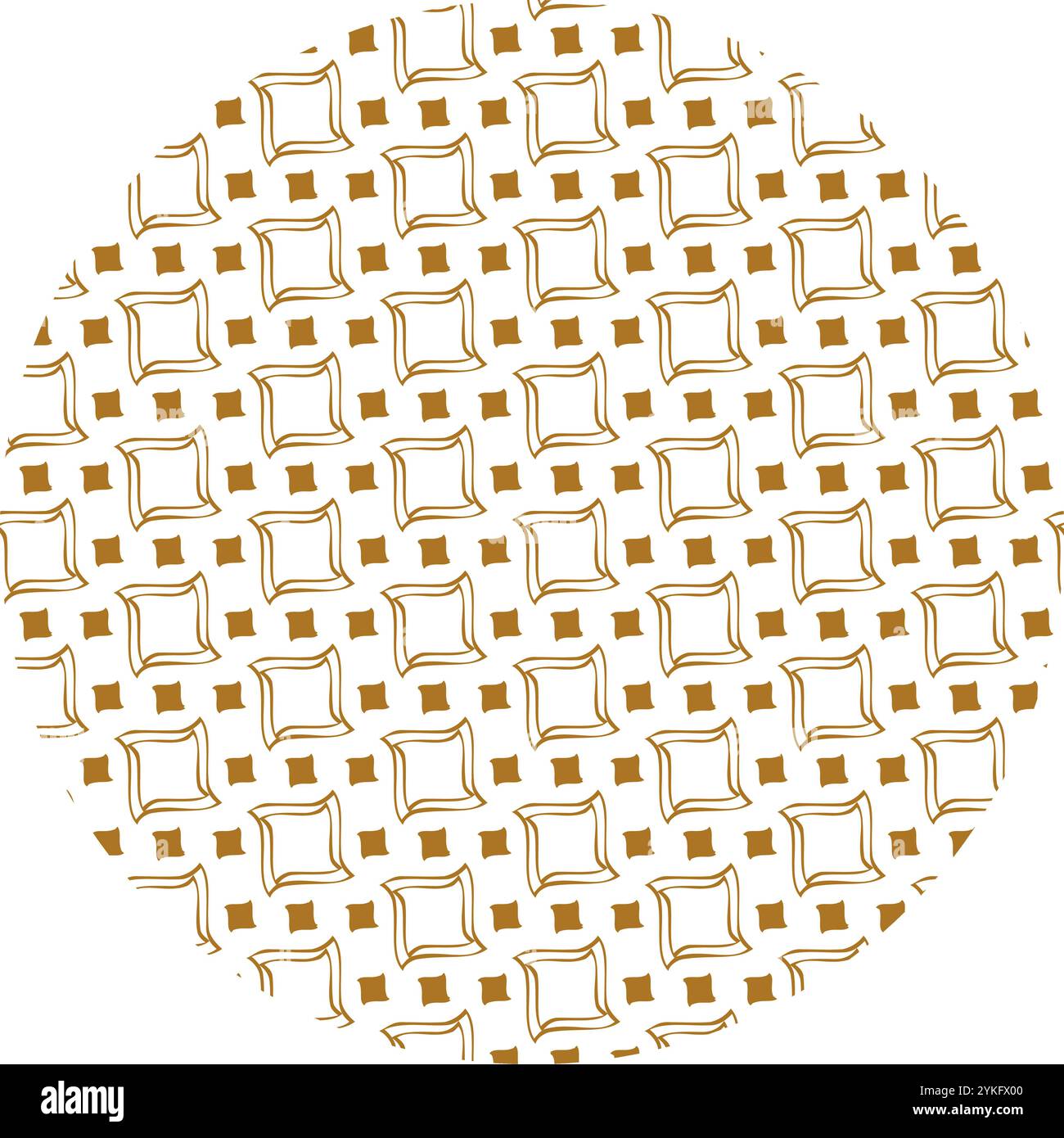 Chinese circle with Asian pattern of curved golden squares. Small ...