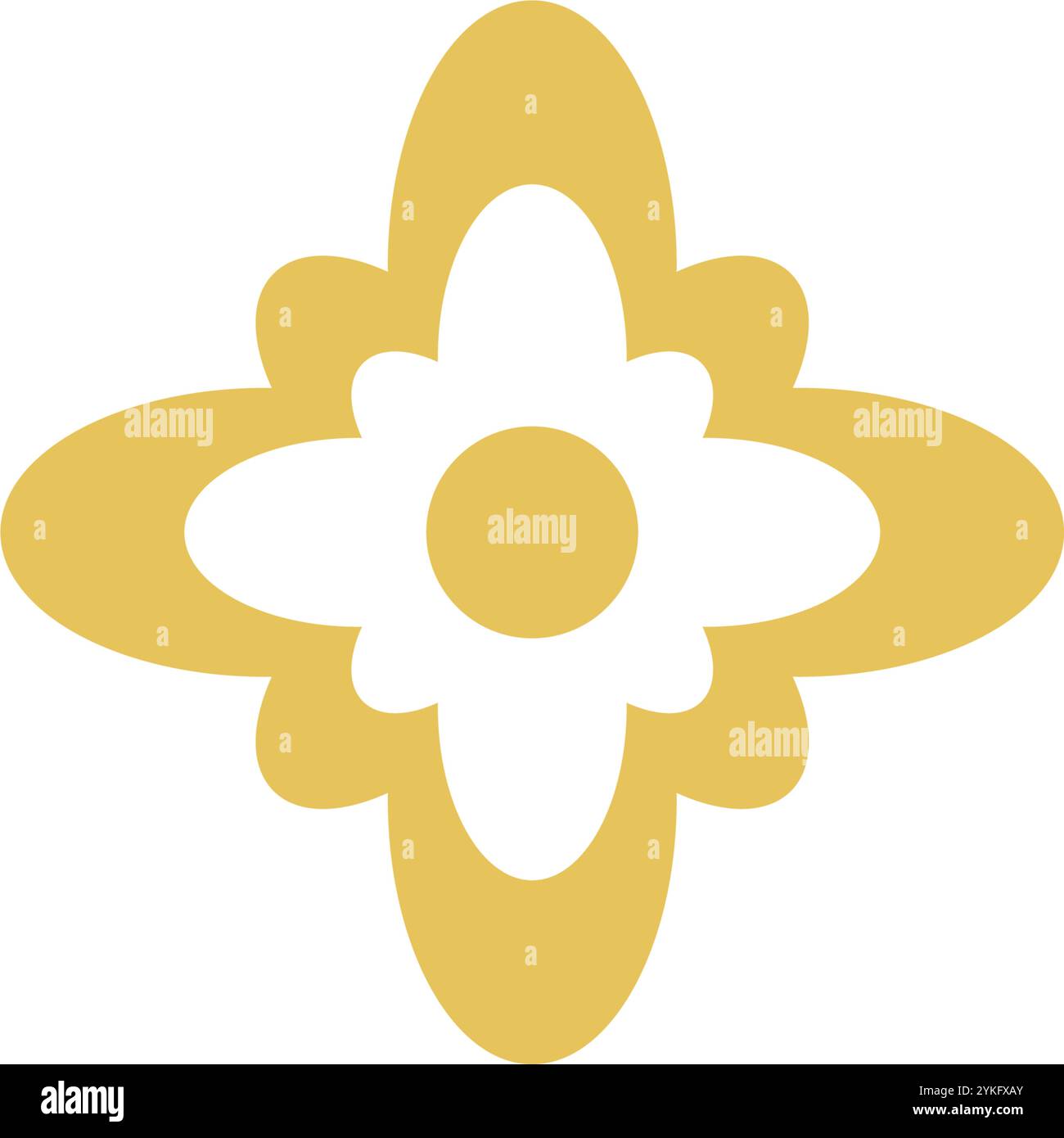 Harmonious golden flower. Traditional perfect flower element for ...