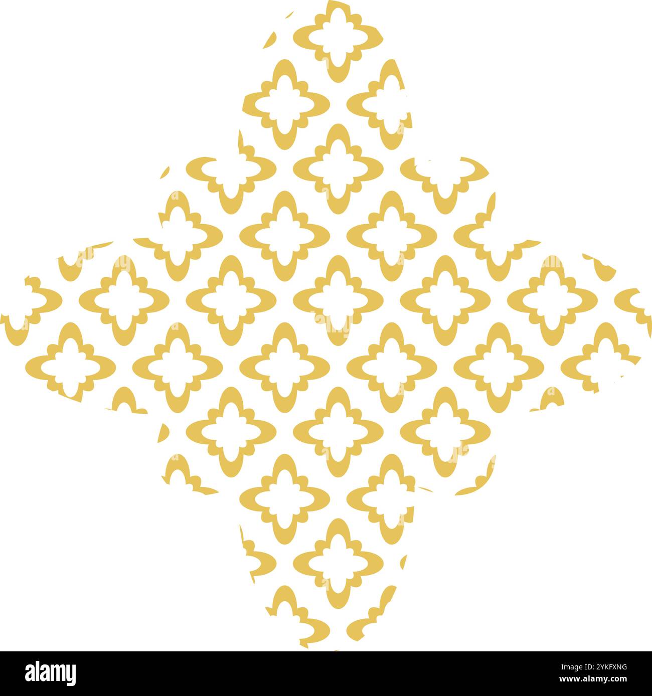 Abstract flower outline filled with mosaic kaleidoscope floral ornament ...