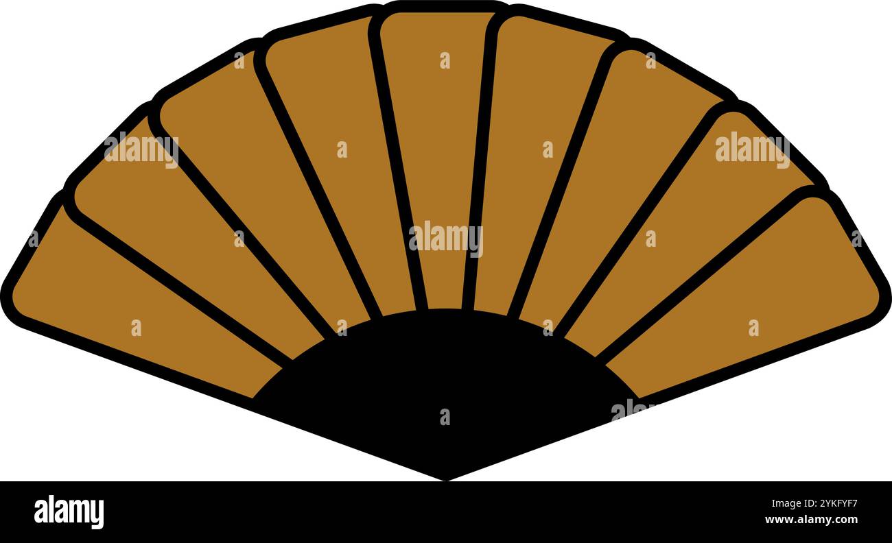 Chinese Asian paper folding fan in black and gold tones. Women ...