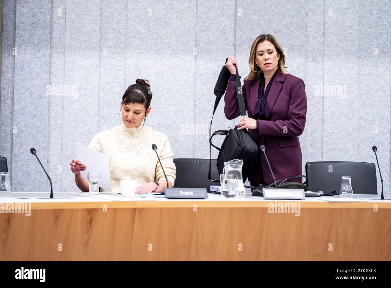DEN HAAG - Sarah Dobbe (SP) and Claudia van Zanten (BBB) during a ...