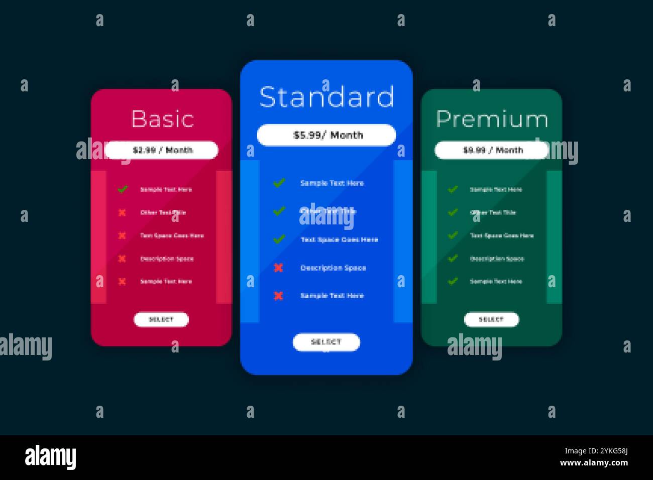 website pricing table comparison chart template design Stock Vector ...