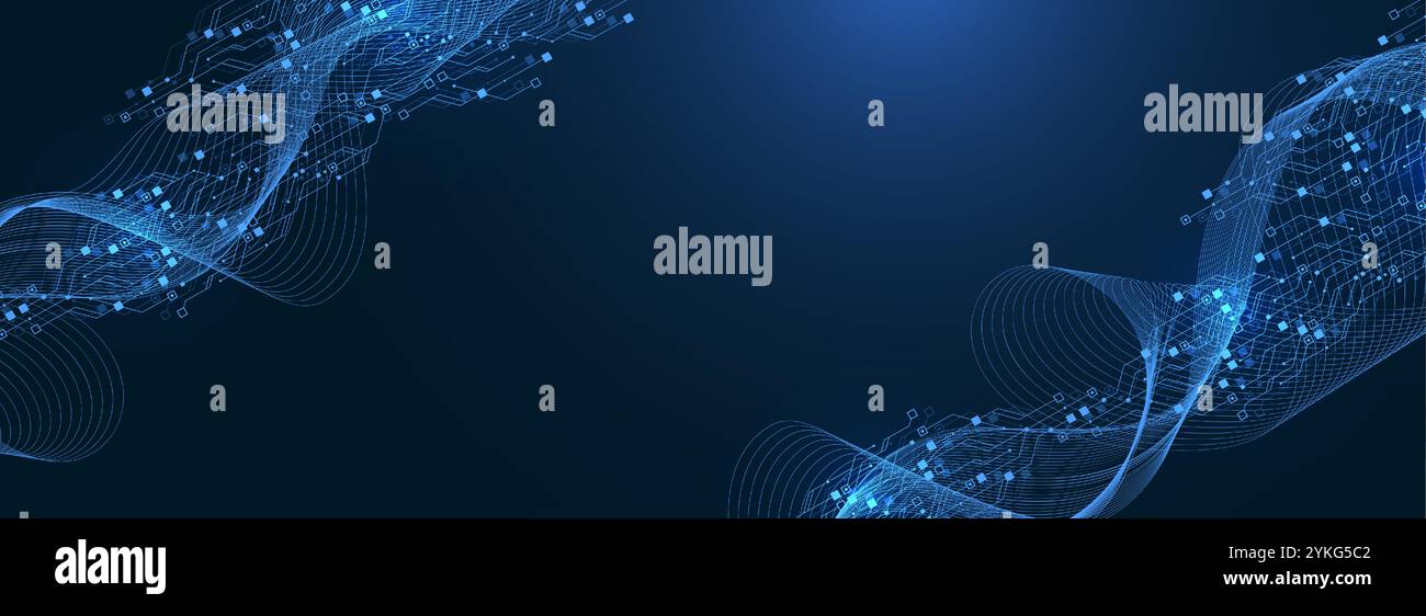 Artificial Intelligence with circuit electric line style. Digital ...