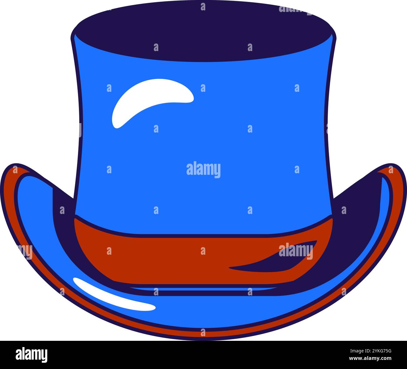 Vector graphic illustration of old-fashioned top hat in cartoon style ...