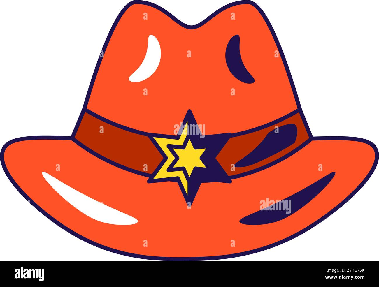 Vector graphic illustration of sheriff hat in cartoon style. Headwear ...