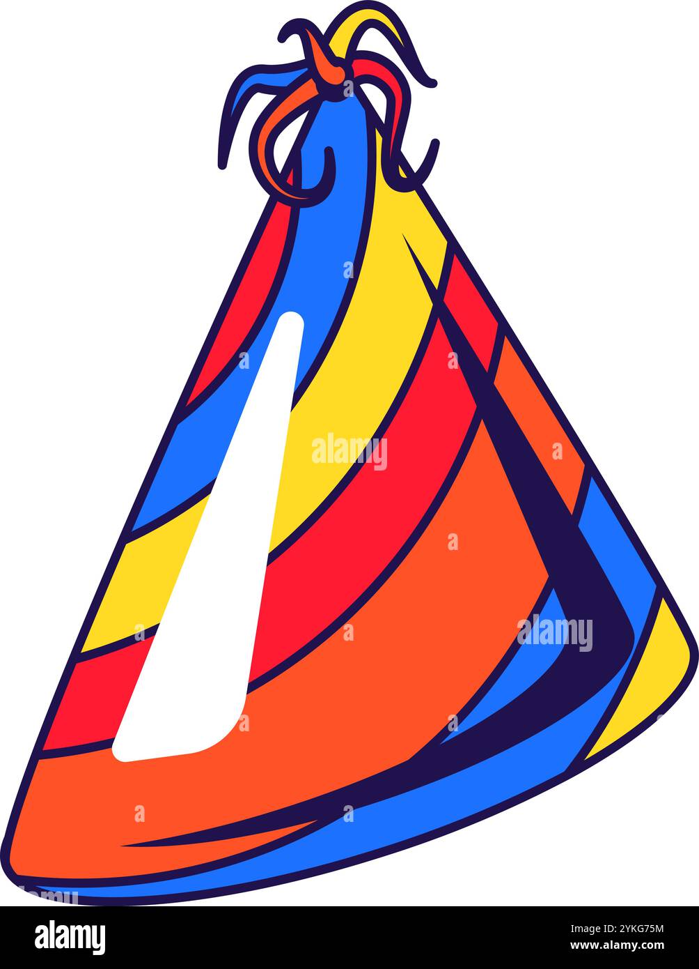 Vector graphic illustration of cone hat in cartoon style. Headwear for ...
