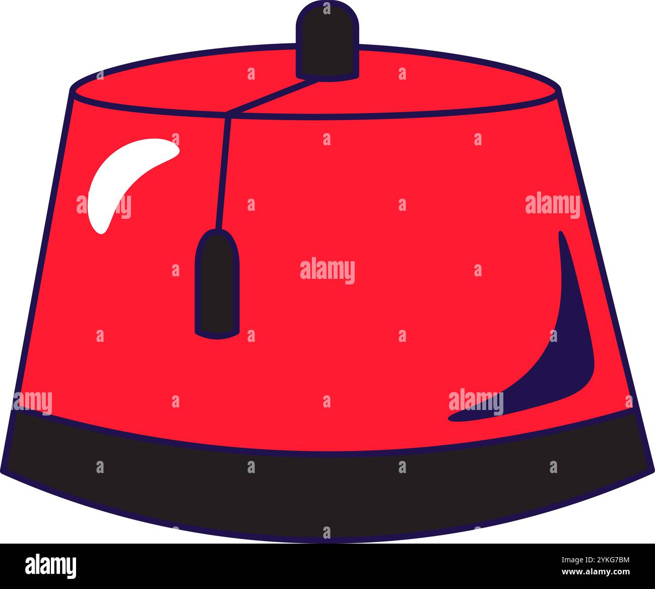 Vector graphic illustration of tarboosh hat in cartoon style. Ethnic ...