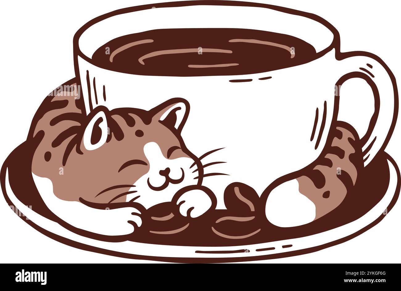 Coffee cute mug on white Stock Vector Images - Alamy