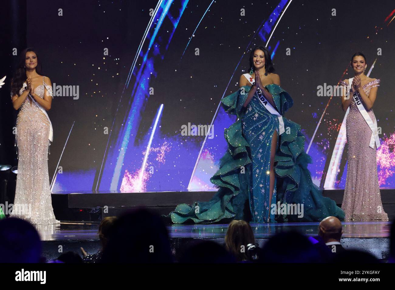 Mexico City, Mexico. 16th Nov, 2024. (L-R) Miss Chile Emilia Dides ...