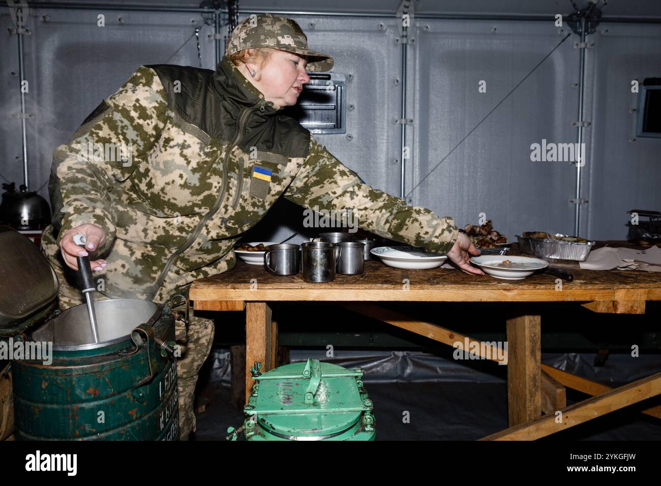 KYIV Reg., UKRAINE - Nov. 02, 2024: Military training of the female air ...