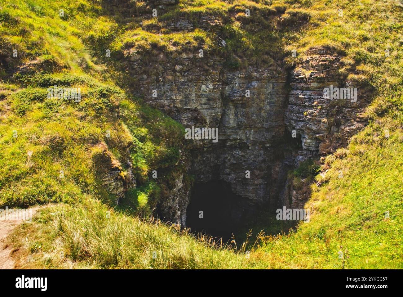 Cave Entrance to Ponor Waterfall on Stara Planina Mountain Stock Photo ...