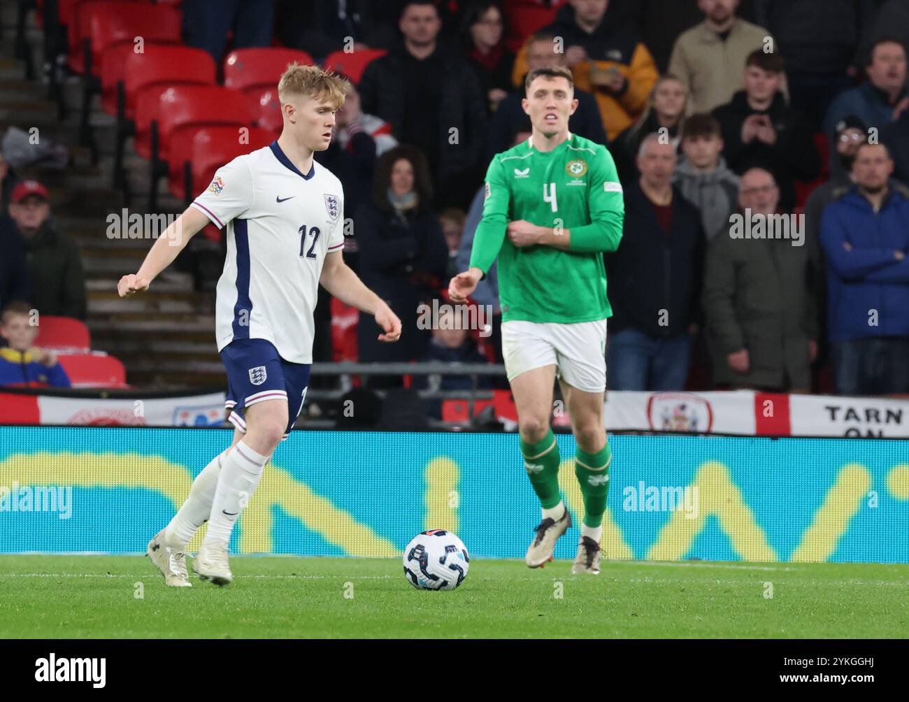 London, UK. 17th Nov, 2024. Lewis Hall(Newcastle United)of England in ...