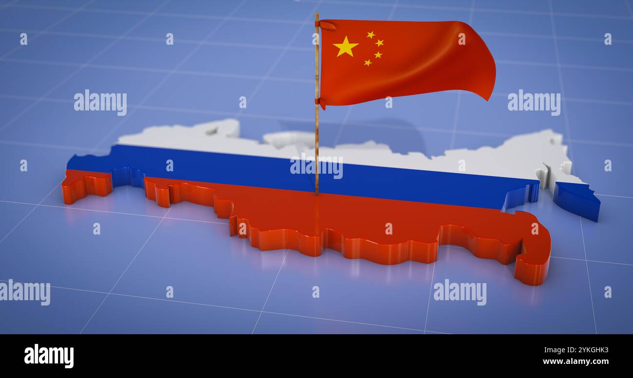 China russia border map hi-res stock photography and images - Alamy