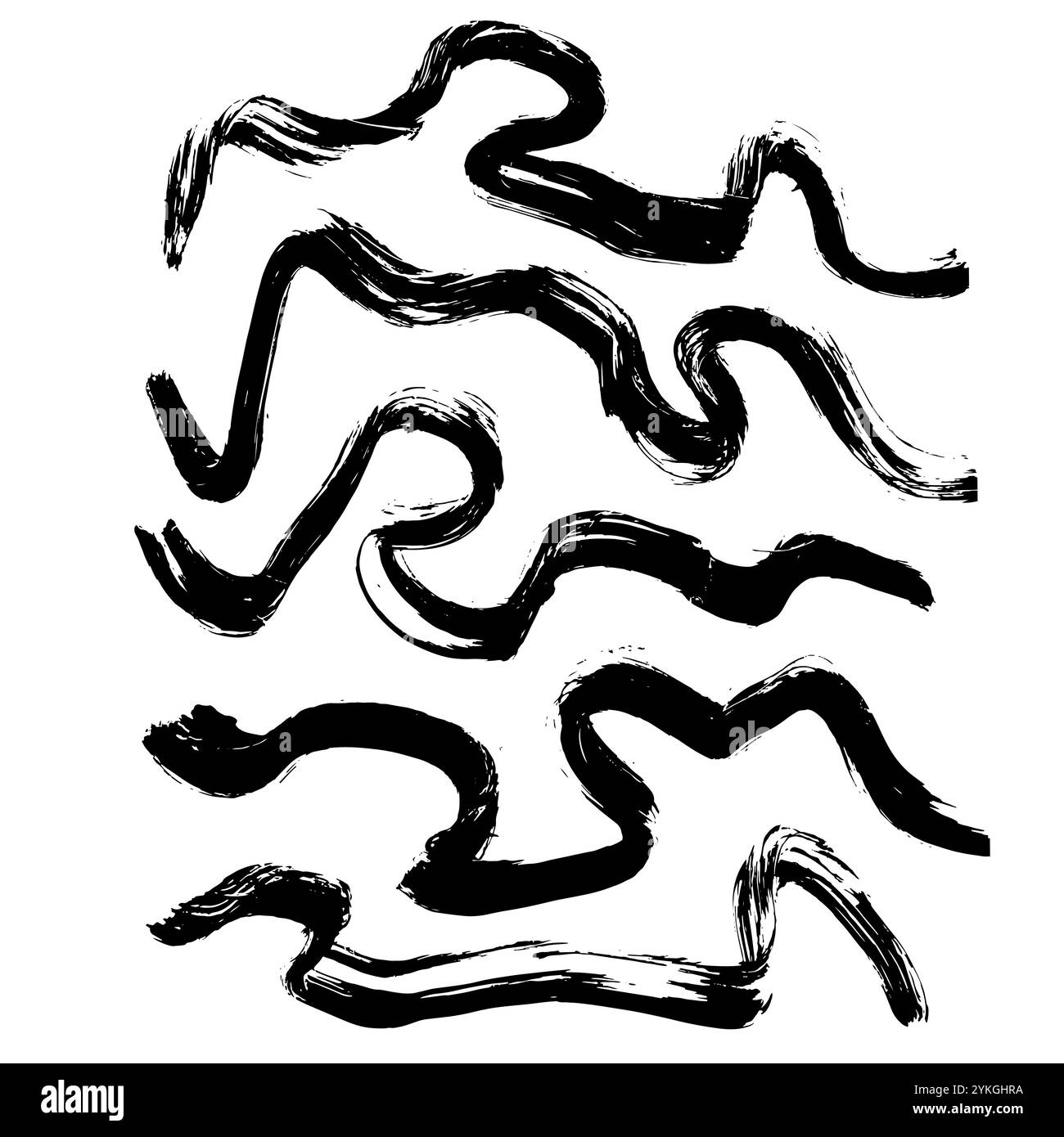 Dry Brush Grunge Wave Texture Collection Stock Vector Image & Art - Alamy