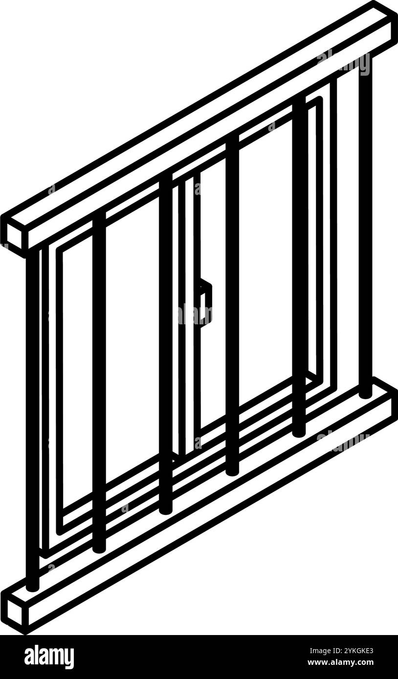 Windows with window grids, Crime Prevention and Home Security Black and White Isometric Icon ...