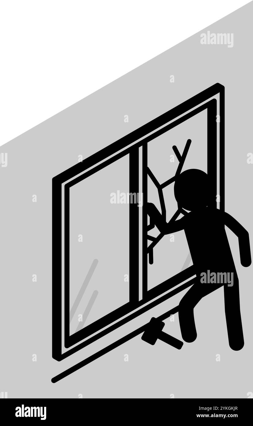 Burglar breaking in home Cut Out Stock Images & Pictures - Alamy