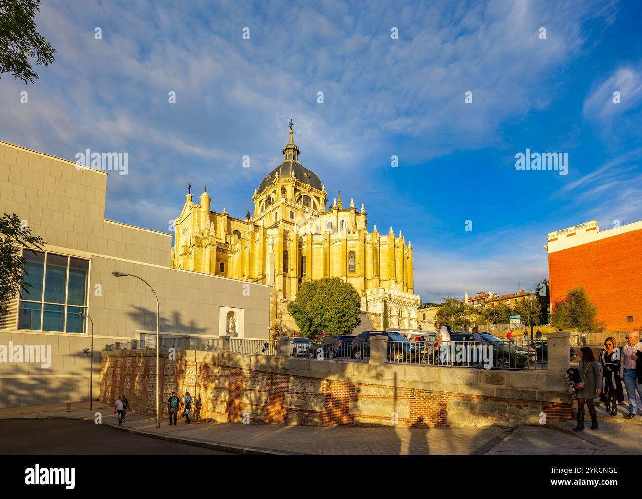 The ornate entrance of the Almudena Cathedral crypt in Madrid ...