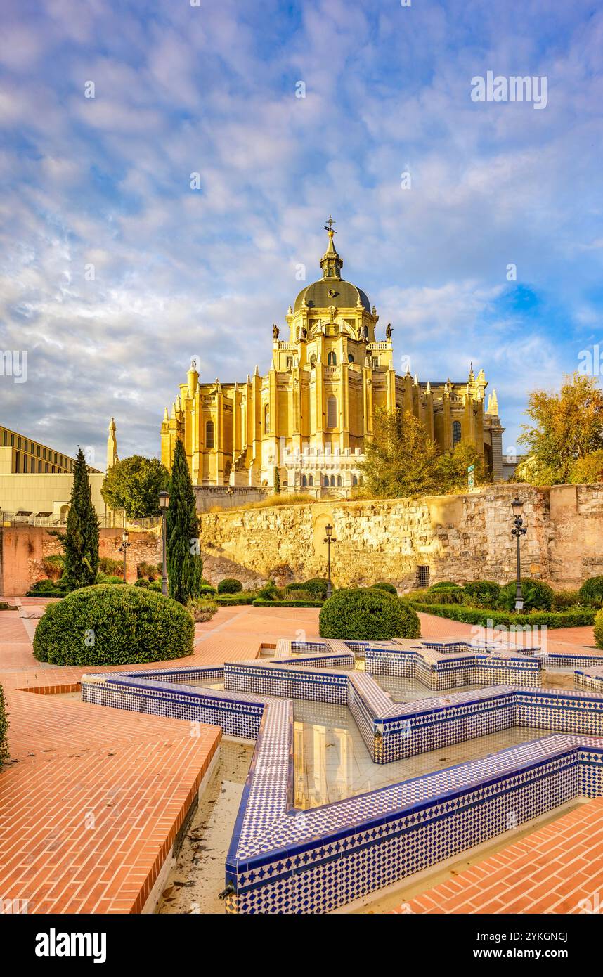 The Almudena Cathedral with the remains of the Arab wall at Emir ...