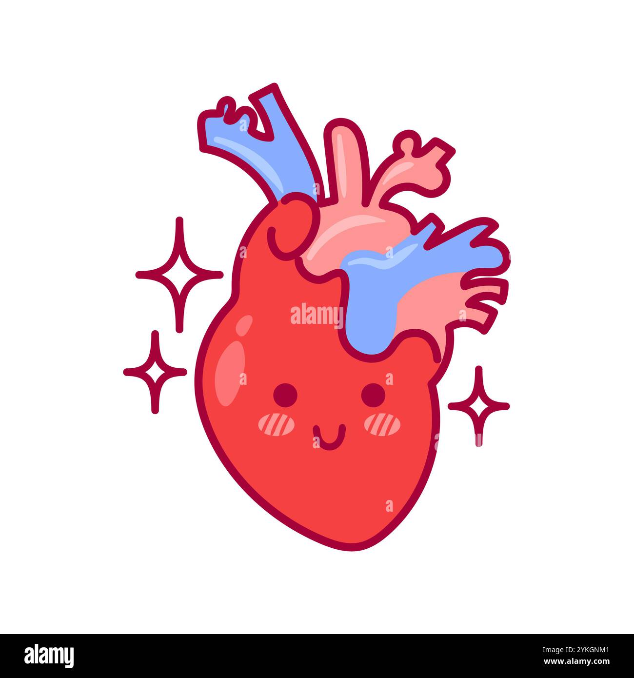 Heart. Cute cartoon character in kawaii style. Healthy organ ...