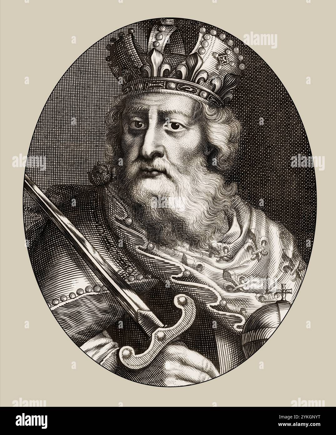 Charlemagne, Charles the Great or Carolus Magnus, 747-814, King of the ...