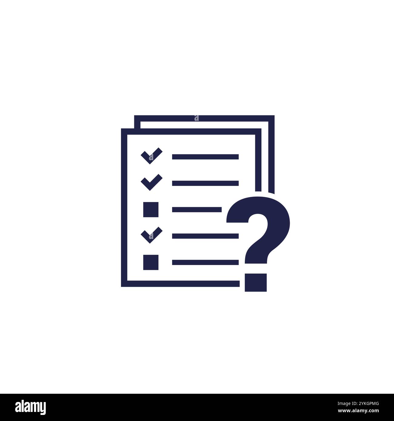 Checklist question on white Stock Vector Images - Alamy