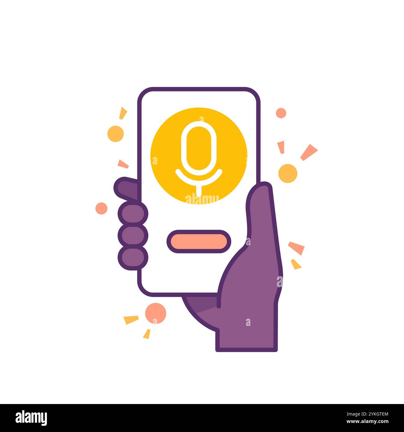 Hand microphone icon black Stock Vector Images - Alamy